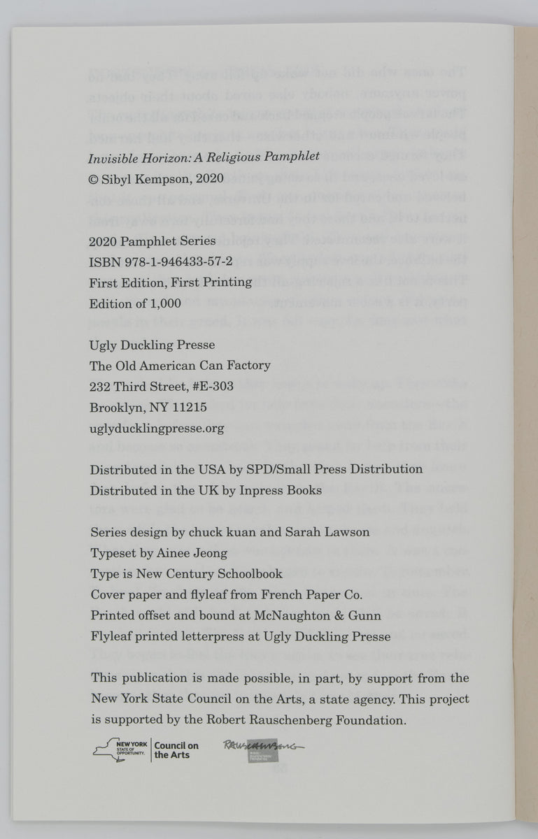 Invisible Horizon: A Religious Pamphlet – Woodland Pattern